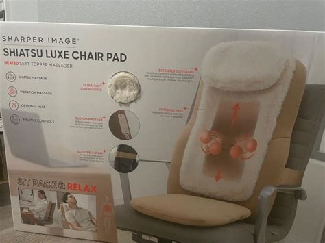 Sharper Image® Shiatsu Luxe Chair Pad Heated Seat Topper Massager Macys