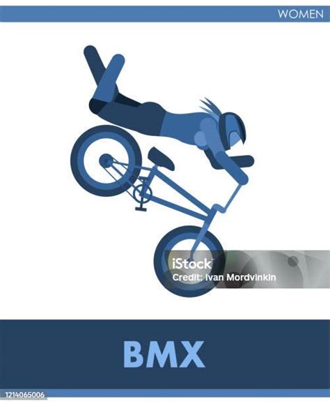 여성 Bmx 아이콘 벡터입니다 한 여성이 자전거를 타고 경쟁하고 있습니다 그림 그람 기호입니다 여성 또는 여자 스포츠 국제 여성 스포츠 이미지는 시리즈 중 하나입니다 격리된