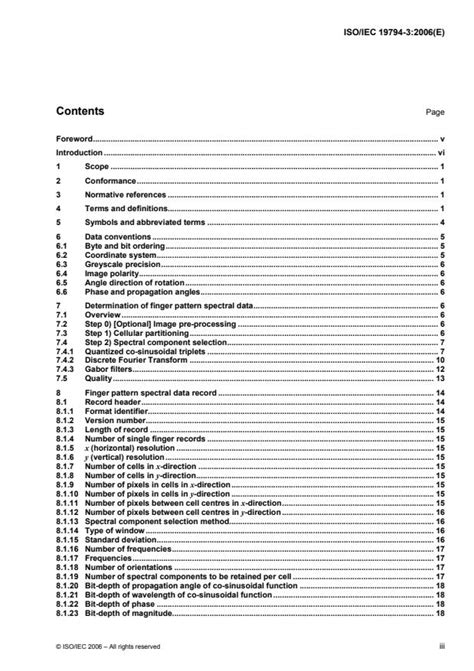 ISO IEC 19794 3 2006 Information Technology Biometric Data Interchange Formats Part 3 Finger