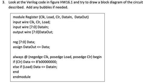 Solved Look At The Verilog Code In Figure Hw161 And Try To