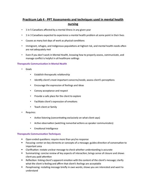 Practicum Lab Week7 Notes Practicum Lab 4 PPT Assessments And