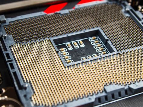 Microprocessor And Socket On The Motherboard Computer Radio Components