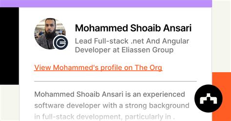 Mohammed Shoaib Ansari Lead Full Stack Net And Angular Developer At