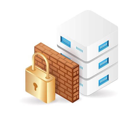 Premium Vector Flat Isometric 3d Illustration Of Data Server Security Wall