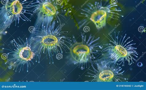 A Group Of Ciliates Microscopic Organisms With Hairlike Structures