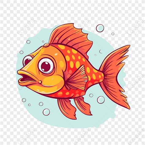 큰 눈을 가진 귀여운 만화 물고기의 그림 벡터클립 아트 Png 일러스트 무료 다운로드 Lovepik
