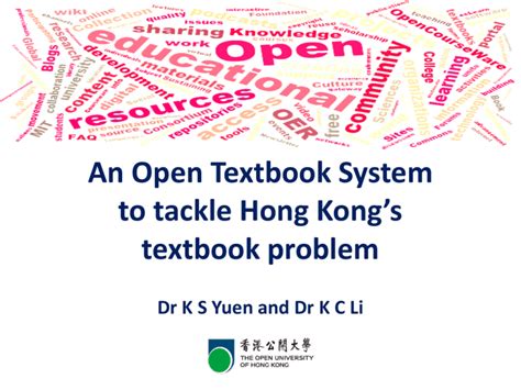 An Open Textbook System To Tackle Hong Kong`s Textbook