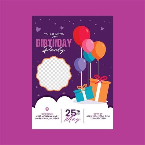 Happy Birthday Invitation Card Template Birthday Invitation Card