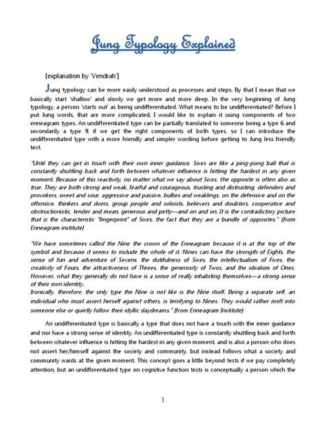 Jung Typology Explained Download Free Pdf Personality Type Extraversion And Introversion