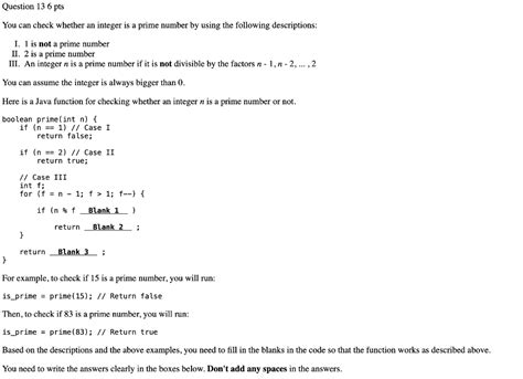 Solved Question 13 6 Pts You Can Check Whether An Integer Is