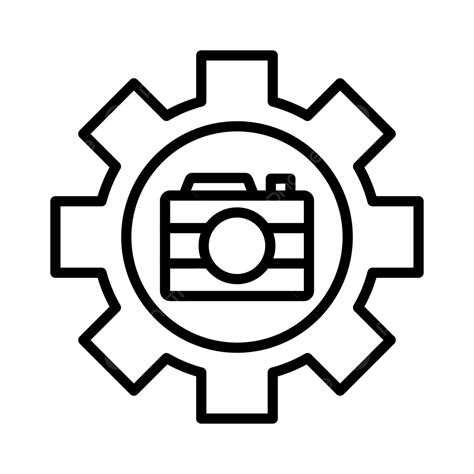 Cogwheel Line Icon Vector Camera Cogwheel Image Png And Vector With