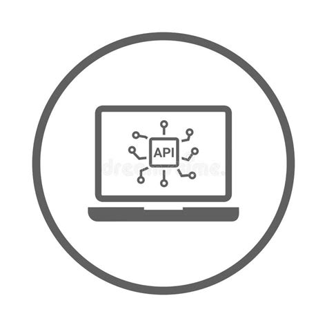 Api Application Development Icon Gray Vector Sketch Stock