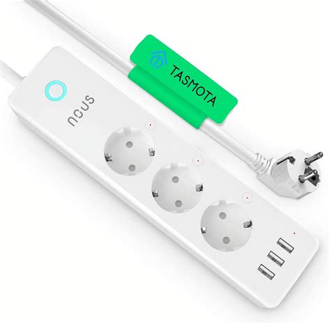 Tasmota Power Strip With USB Hub NOUS A5T ESP8266 WLAN Wall Mounted Multiple Socket 15A