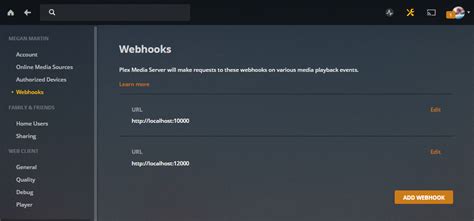 Webhooks Plex Support