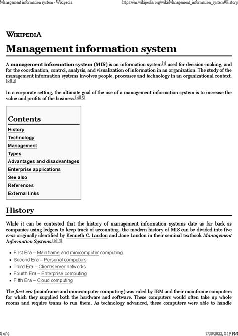 Management Information System Mis Management Information System A Management Information