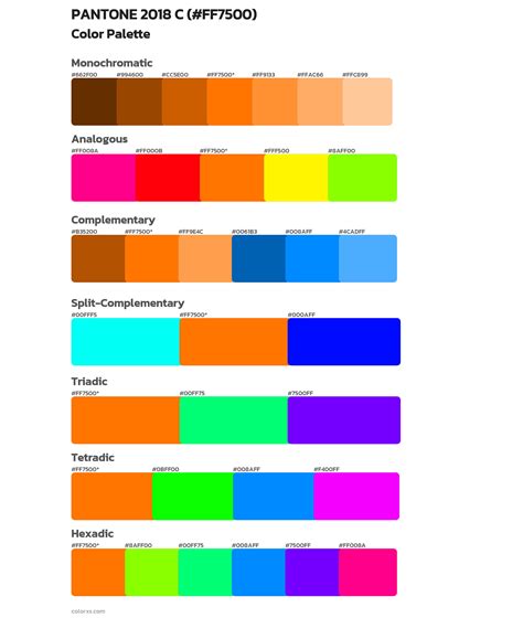 PANTONE 2018 C Color Palettes Colorxs Com
