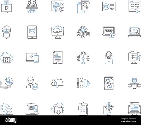 Virtual Instruments Line Icons Collection Synthesizer Sampler Drum Machine Sequencer