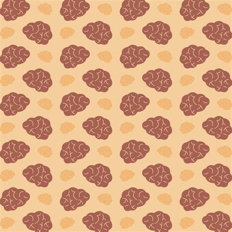 Premium Vector Brain Trendy Design Brown Repeating Pattern Vector Illustration Background