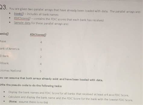 Solved 23 You Are Given Two Parallel Arrays That Have
