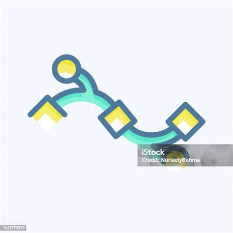Icon Bezier Curve Related To Graphic Design Tools Symbol Doodle Style Simple Design Editable