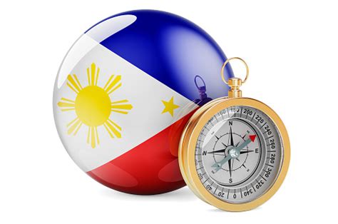 필리핀 국기가있는 나침반 필리핀 개념의 여행 및 관광 3d 렌더링 관광에 대한 스톡 사진 및 기타 이미지 관광 관광객 구매 Istock