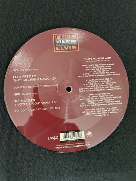 Beatles Picture Disc That All Right Mama Live Elvis Presley Very