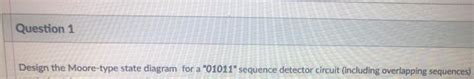 Solved Question 1 Design The Moore Type State Diagram For A