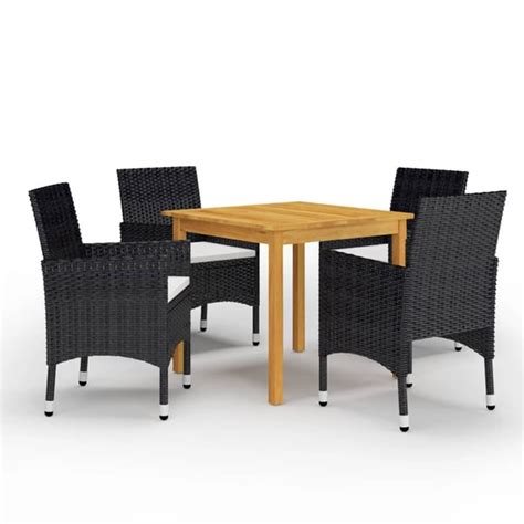 Buy Vidaxl 5 Piece Garden Dining Set Black Online In Uae Sharaf Dg