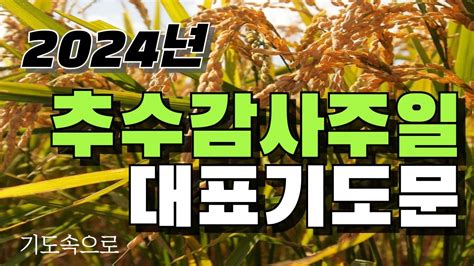 추수감사주일 대표기도문 추수감사절 예배 대표기도문 추수감사절 기도 Youtube