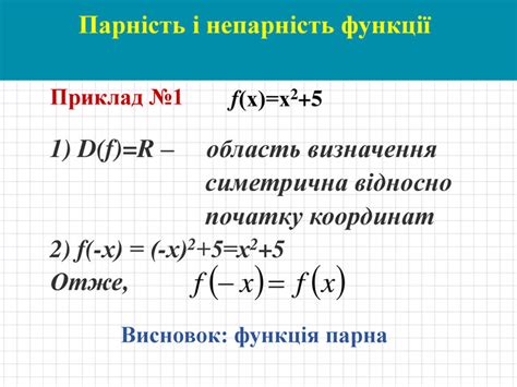 Презентація Алгебра 10 клас Парні та непарні функції