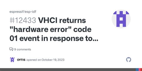 Vhci Returns Hardware Error Code 01 Event In Response To Basic Hci