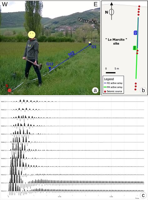 Linear Array Acquisition At The Marcite Site A Picture Displaying Download Scientific