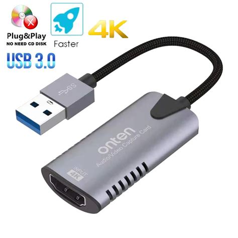 Usb 오디오 비디오 캡처 카드 1080p 라이브 레코딩 박스 비디오 캡처 4k60hz 플러그 앤 플레이 Pd 충전 Usb3