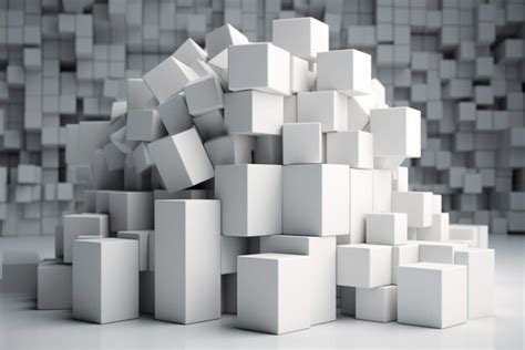 Premium Ai Image Abstract White Cubes Background 3d Render Illustration Square Composition