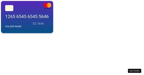 Credit Card Codesandbox