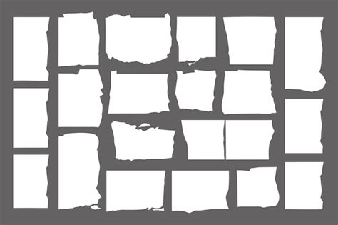 종이 조각 종이 조각 세트 프리미엄 벡터