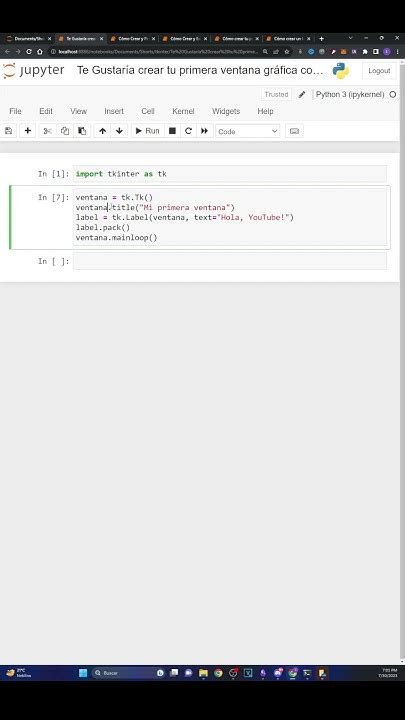 ¿cómo crear tu primera interfaz gráfica con tkinter en python youtube