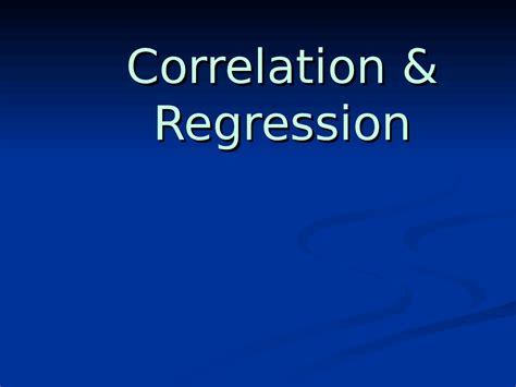 Correlation And Regression Docsity