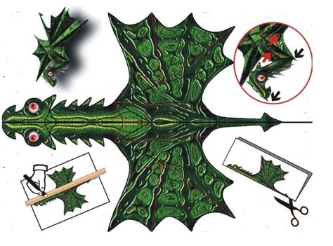 3д дракон из бумаги своими руками