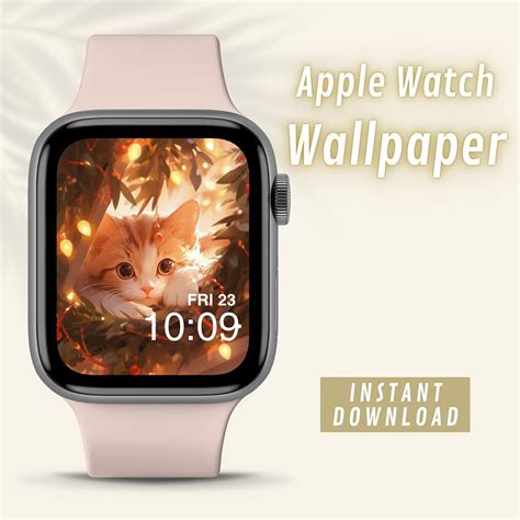 Buy Cute Cat Amidst Christmas Apple Watch Wallpaper Instant Download