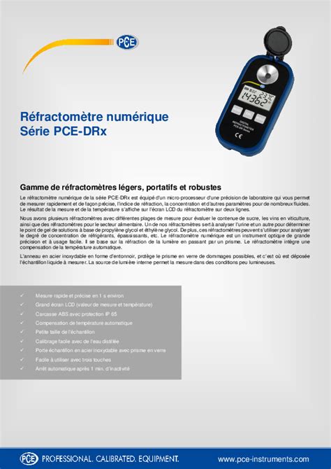 Brochure Ftpce Dr Serie Pce Instruments France Eurl Franceenvironnement