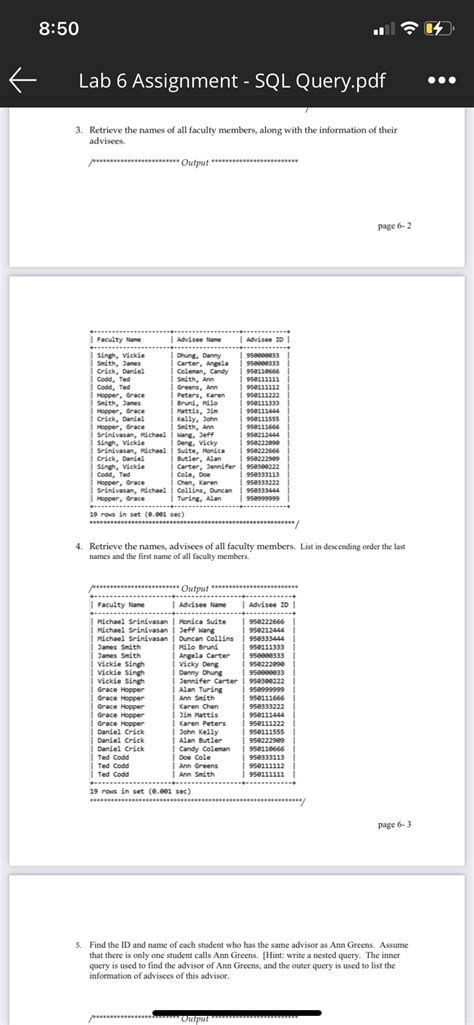 850 Lab 6 Assignment Sql Querypdf 000 Lab 6