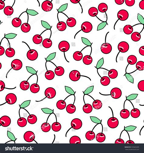 Cute Cherry Seamless Pattern Good Textile Stock Vector Royalty Free Shutterstock
