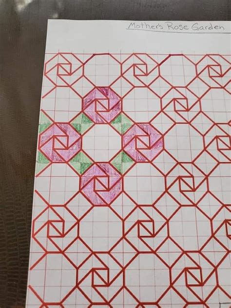 Geometric Pattern Art On Graph Paper