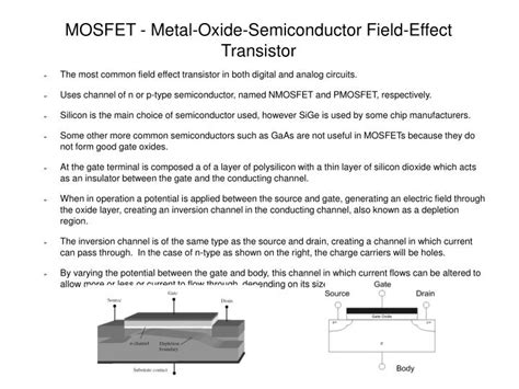 Ppt Mosfet Metal Oxide Semiconductor Field Effect Transistor Powerpoint Presentation Id