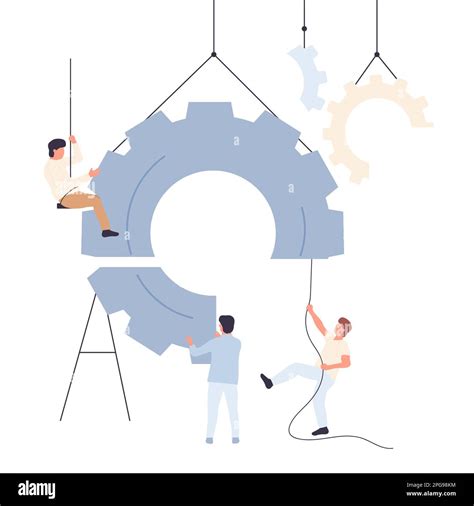 Project Development Team Project Manager Business Project Workflow Vector Illustration Stock