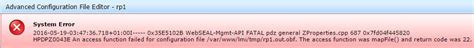 isam “hpdpz0043e an access function failed for configuration file