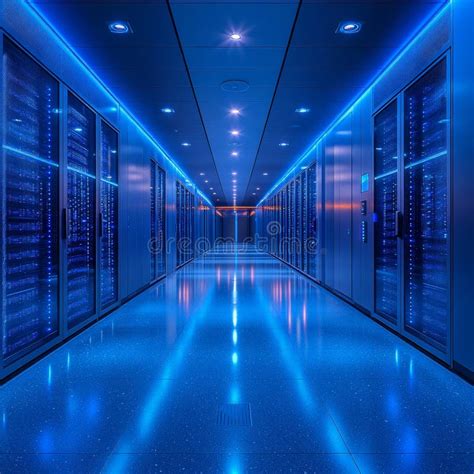 Modern Server Room With Digital Technology And Data Storage Systems Stock Illustration