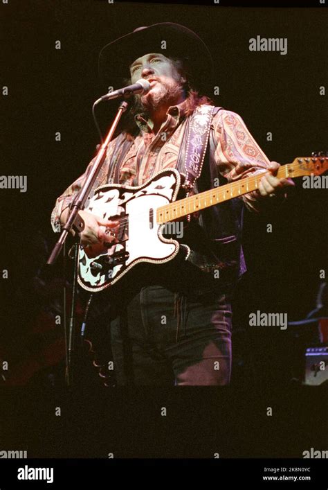 Artist Waylon Jennings During A Concert In Oslo Spectrum Photo Hi Res