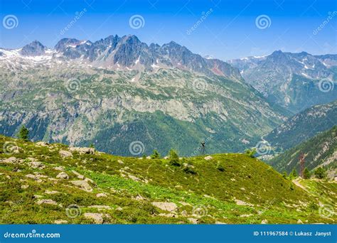 Hiking To Argentiere Glacier With The View On The Massif Des Aiguilles